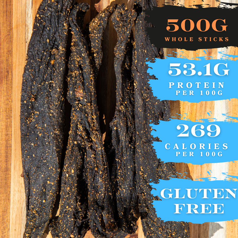 Whole Traditional Biltong sticks 500g – BEEFit Snacks